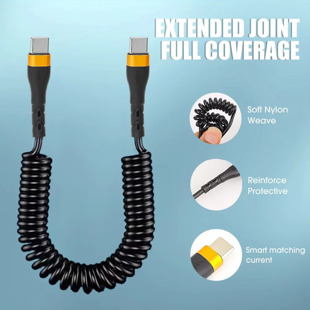 Super Fast 6a Retractable Usb Cables,type-c Charging Cable For Iphone ...