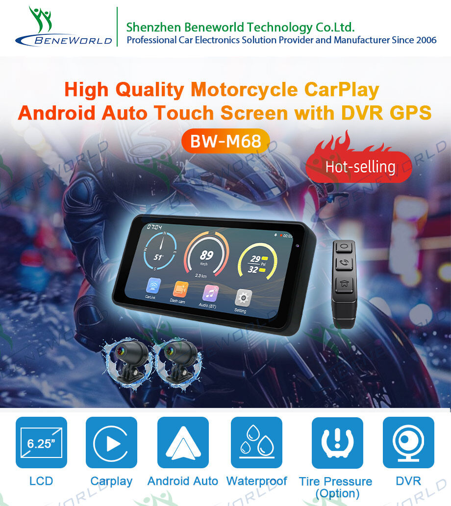 6.25 Inch Motorcycle Carplay Android Auto Smart Screen Tpms Bsd Dashcam ...