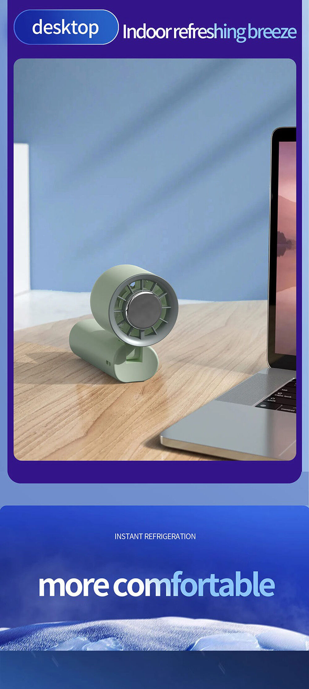 Powerful Wind 4000mah Cooling Foldable Mini Handheld Ice Compress Metal ...