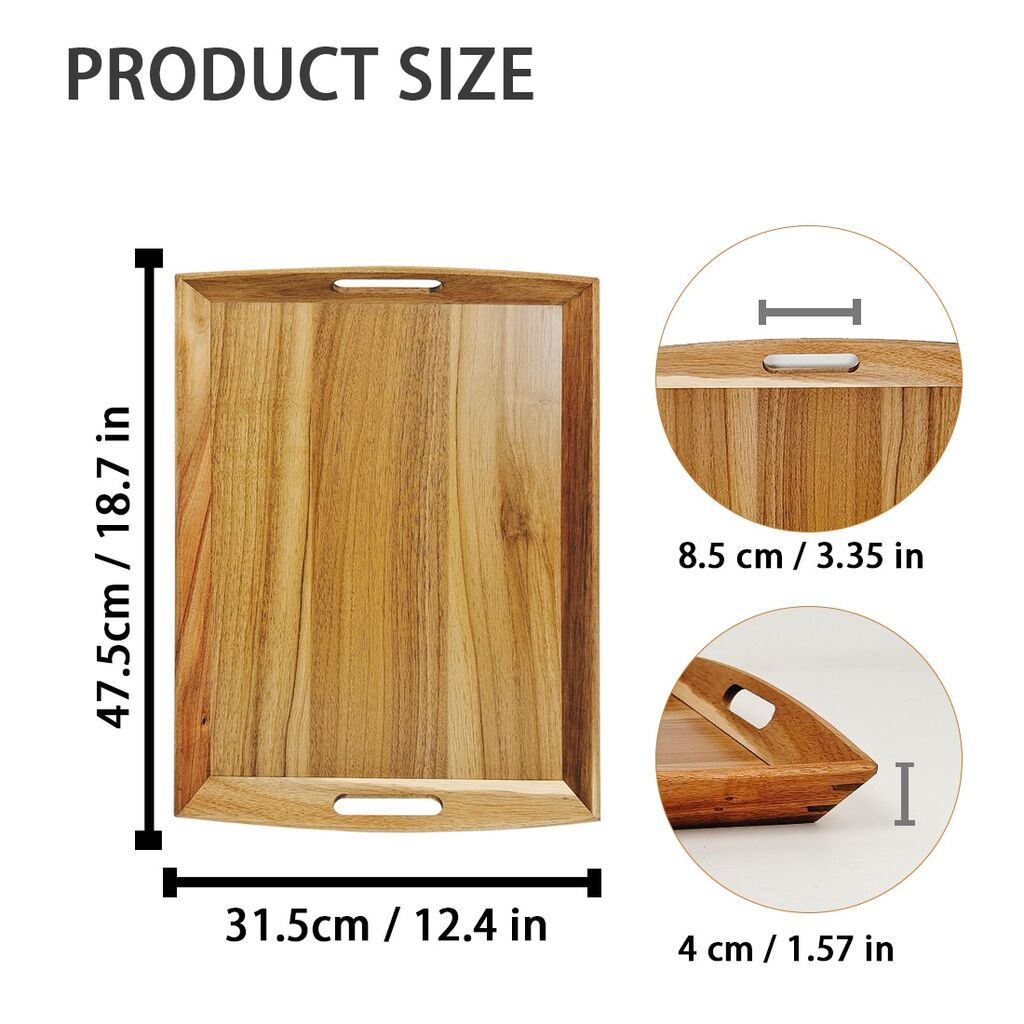 Larger Wooden Nesting Serving Trays Dinner Tray With Handles - Buy ...