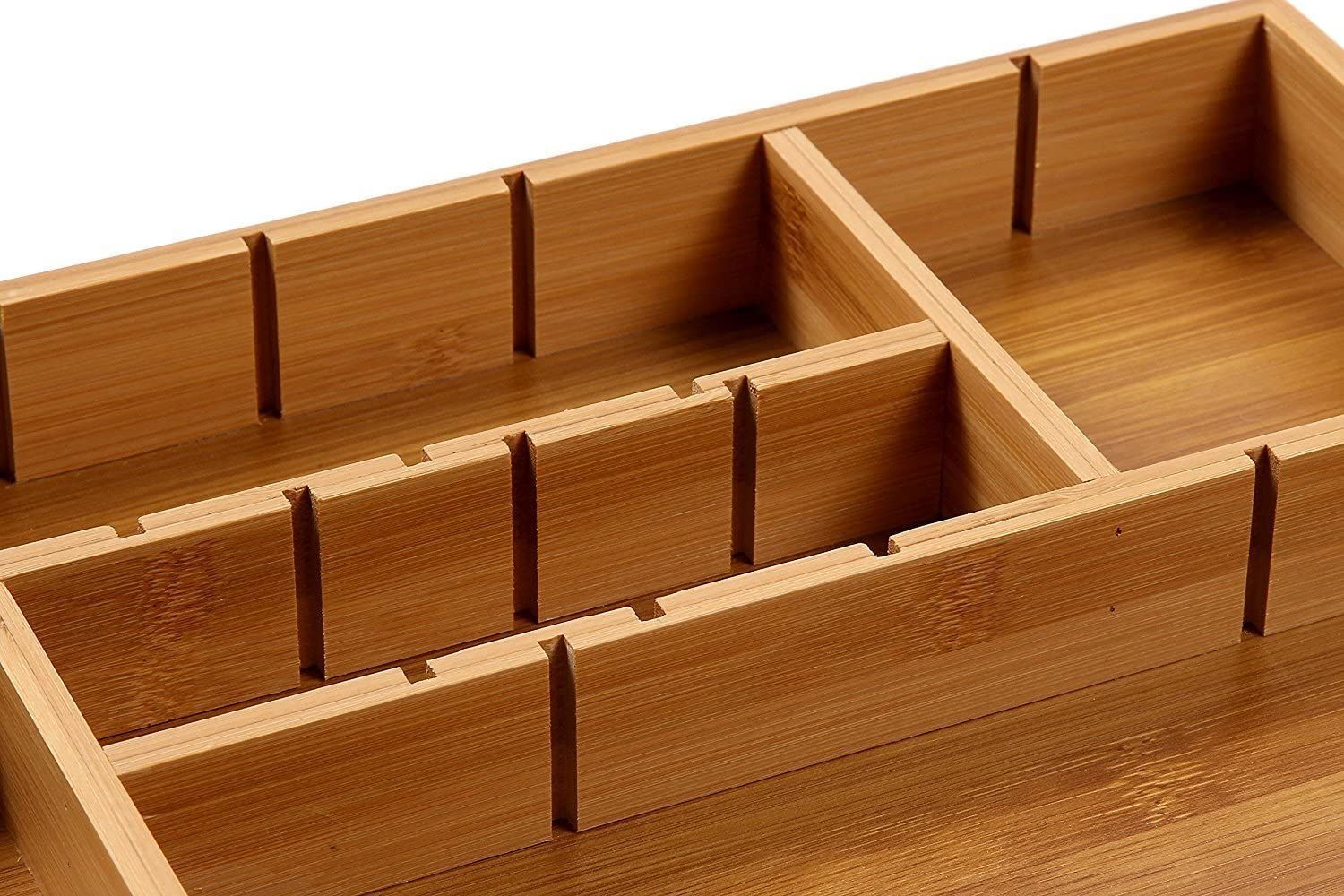 Solid Wood Organizer Retractable Cutlery Organizer Kitchen Drawer Knife ...