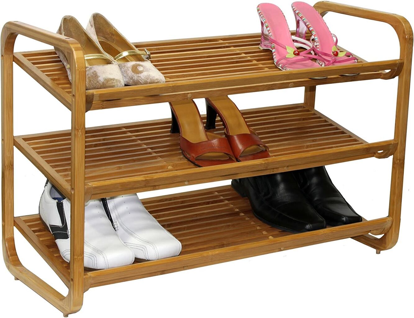 2-tier Bamboo Shoe Rack, Shoe Rack Storage Organizer, Shoe Racks For ...