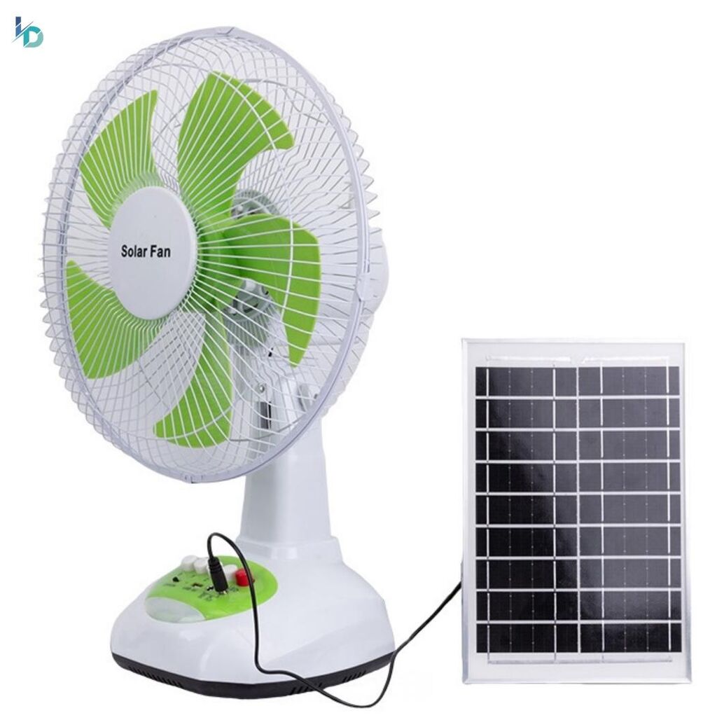 2025 Solar-powered & Usb Rechargeable 126 White Table Fan 3 Speed Wind ...