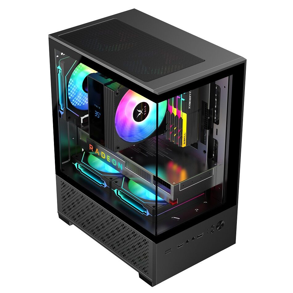 Ruix Python Customizable Mid Tower Micro-atx Case With Full View ...