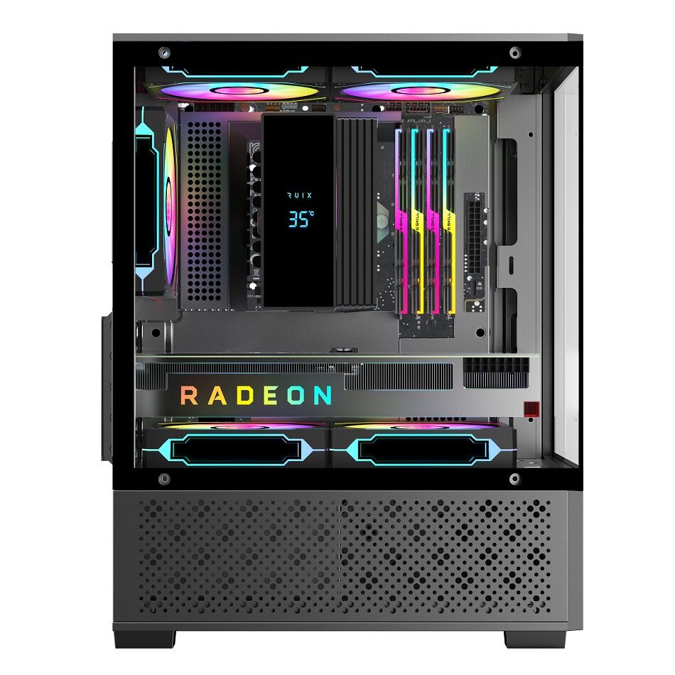 Ruix Python Customizable Mid Tower Micro-atx Case With Full View ...