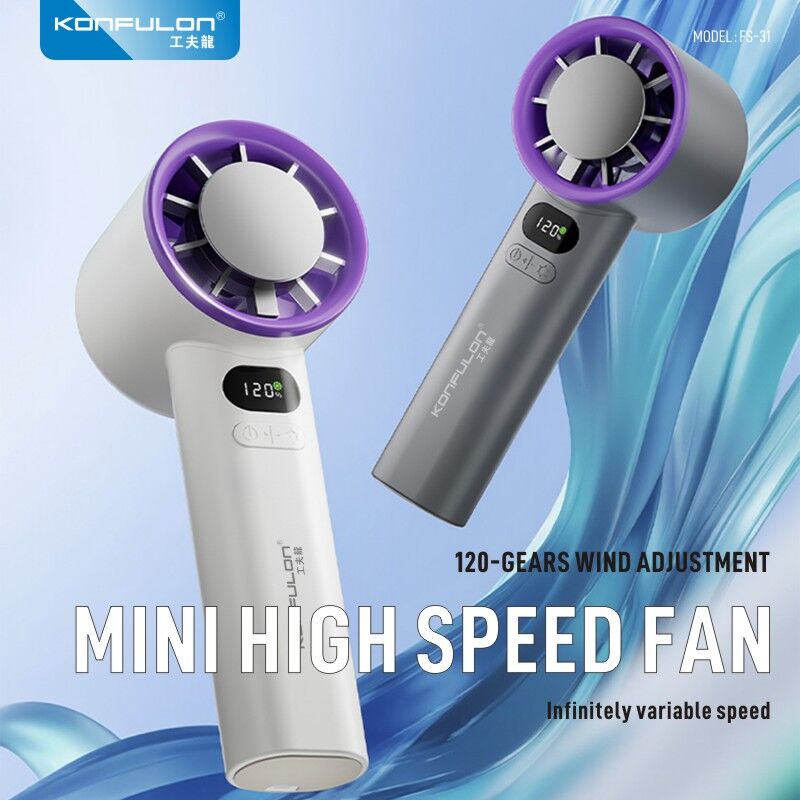 Konfulon Portable Handheld High Speed Fan Air Cooling Fan With Thermo ...