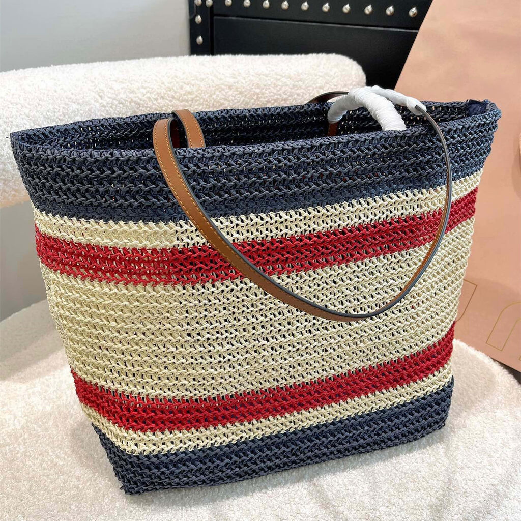 Handmade Luxury Tote Handbag Beach Bag Handle Raffia Straw Bag Natural ...