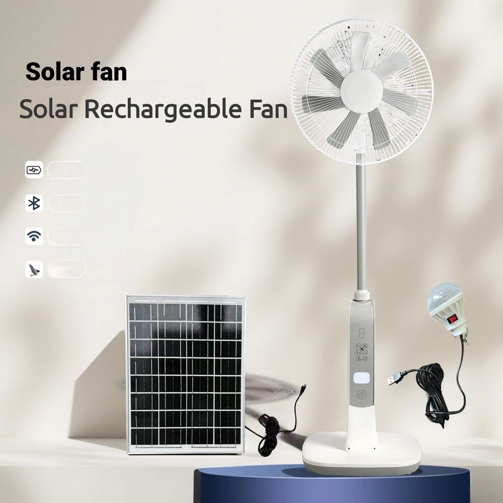 16 Inch Solar Charging Pedestal Fan Solar Electric Ac/dc Stand Floor ...