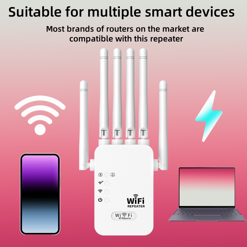 Full House Coverage With 300mbps High-speed Wifi Repeater, 2.4g Dual ...