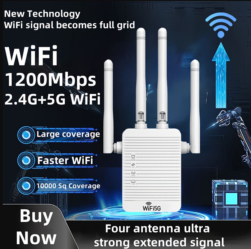 Buy China Wholesale Stripe Design, 1200mbps Wifi Repeater With 5g Dual Band, Large Signal ...