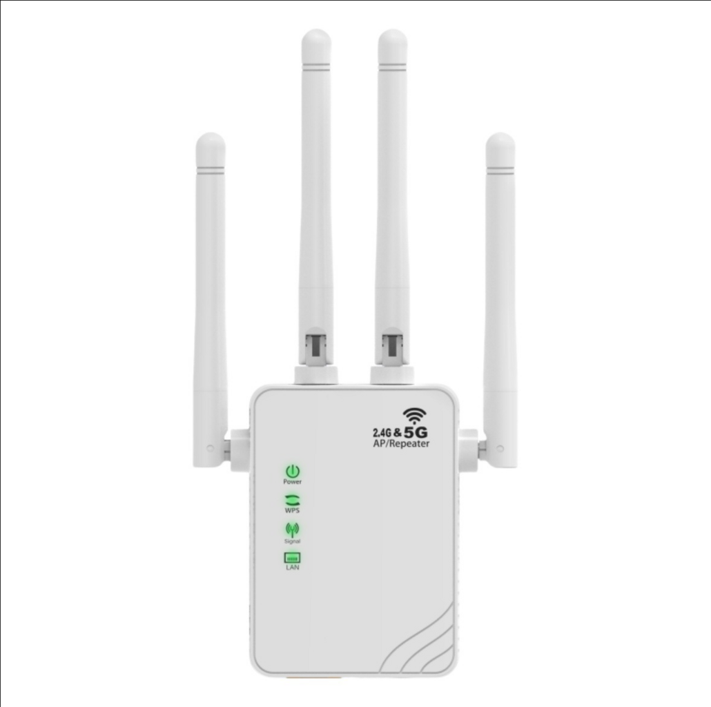 New Wifi Repeater, 1200mbps And 5g Dual Band, Dual Rj45 Interfaces, High Gain Antenna, Signal ...