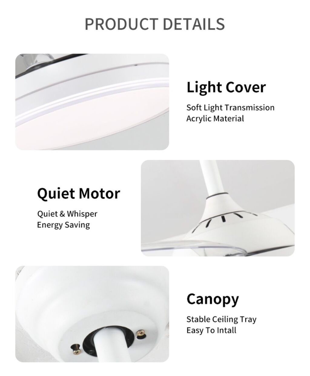 Ceiling Fan With Led Light, Custom Liangte 42 Chandelier 4 Abs Blades ...