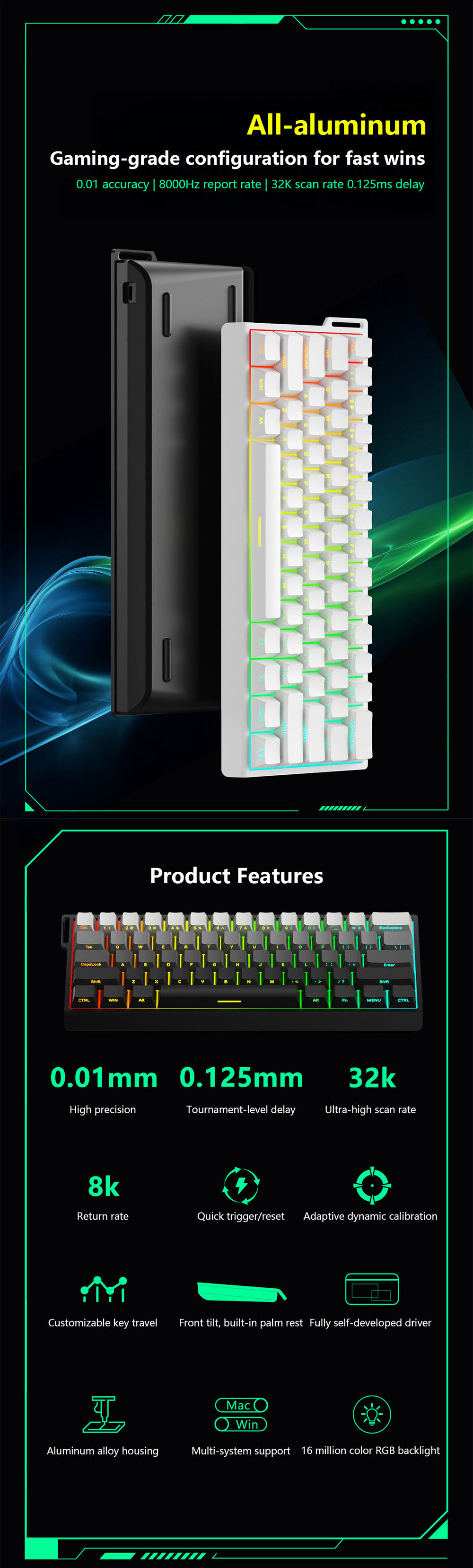 Supplier Aluminum Tuotuo Mechanical Magnetic Axis Keyboard Contour Line ...