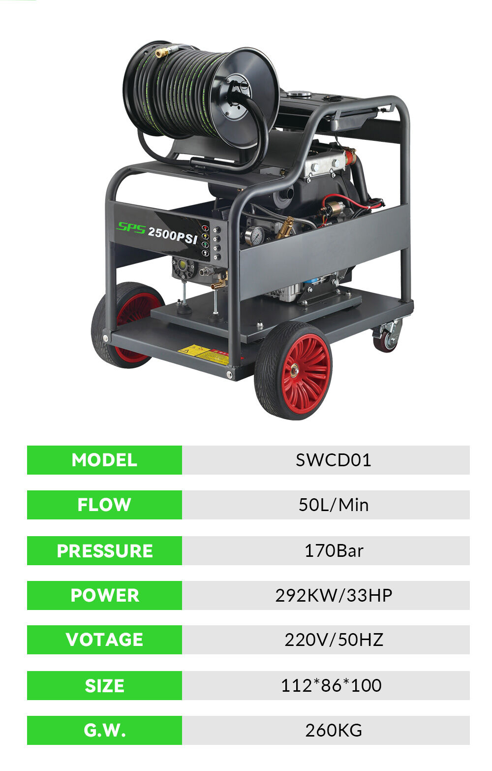 Oem 170bar 2500psi Diesel Engine Power Washer High Pressure Car Washer ...
