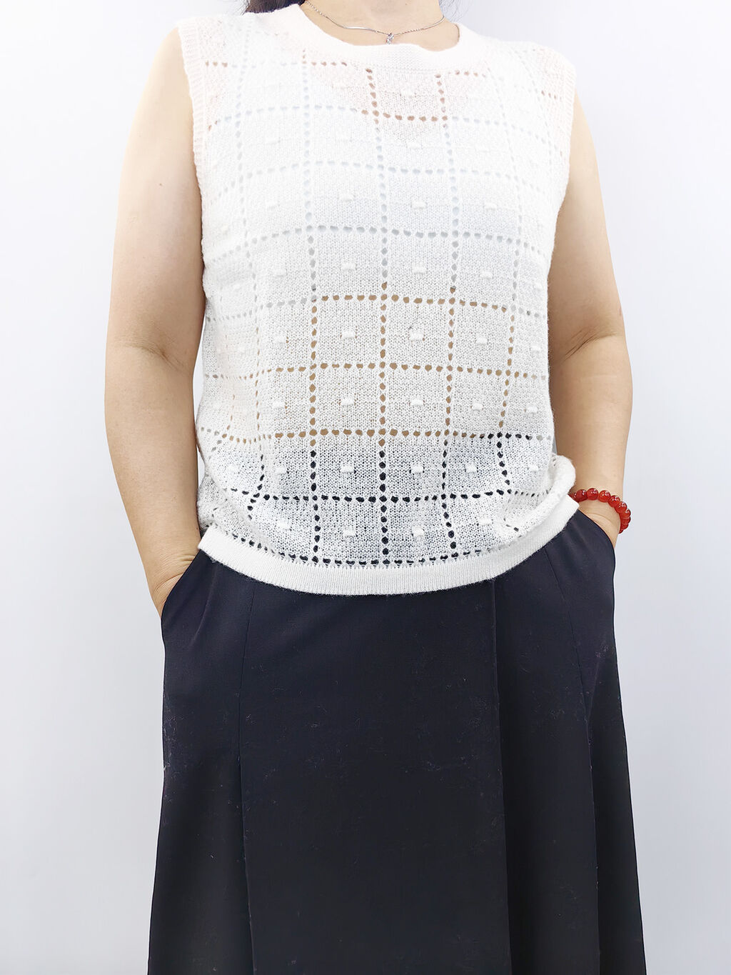 Women's Cashmere Tank Top Fashion Knit Snow White - Wholesale China ...