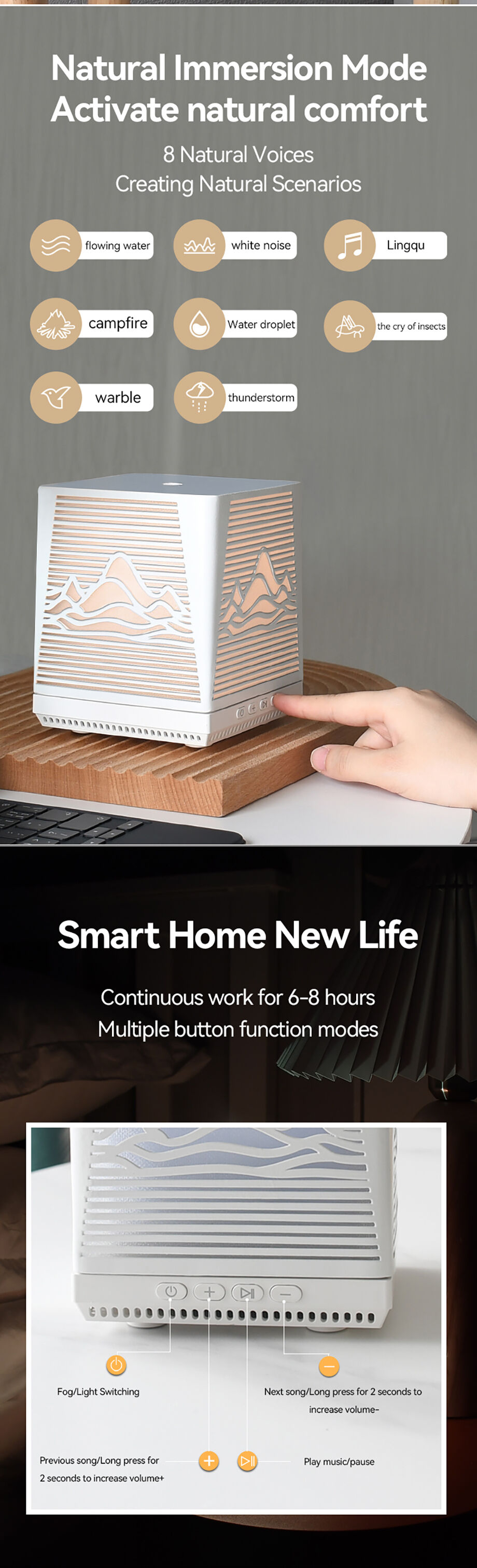 New Home Decor Multi-functional Portable Ultrasonic Essential Oil Aroma ...