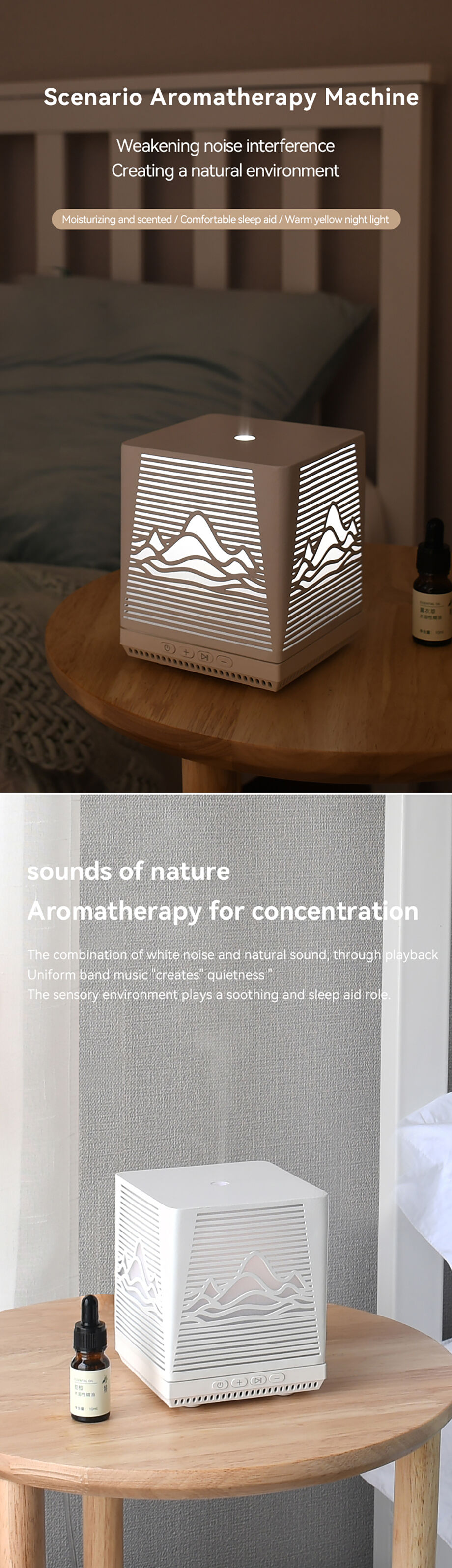 New Home Decor Multi-functional Portable Ultrasonic Essential Oil Aroma ...