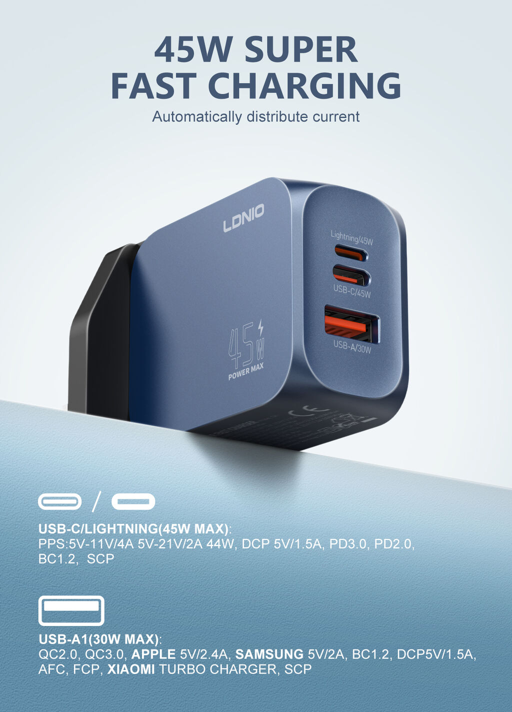 Ldnio Q6 Wholesale Pd 45w &qc3.0 Usb-c Fast Charging Adapter Portable ...