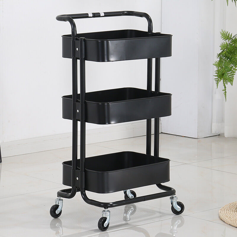 Household Kitchen Small Cart Mobile Suitable Three Layer Multi Color ...