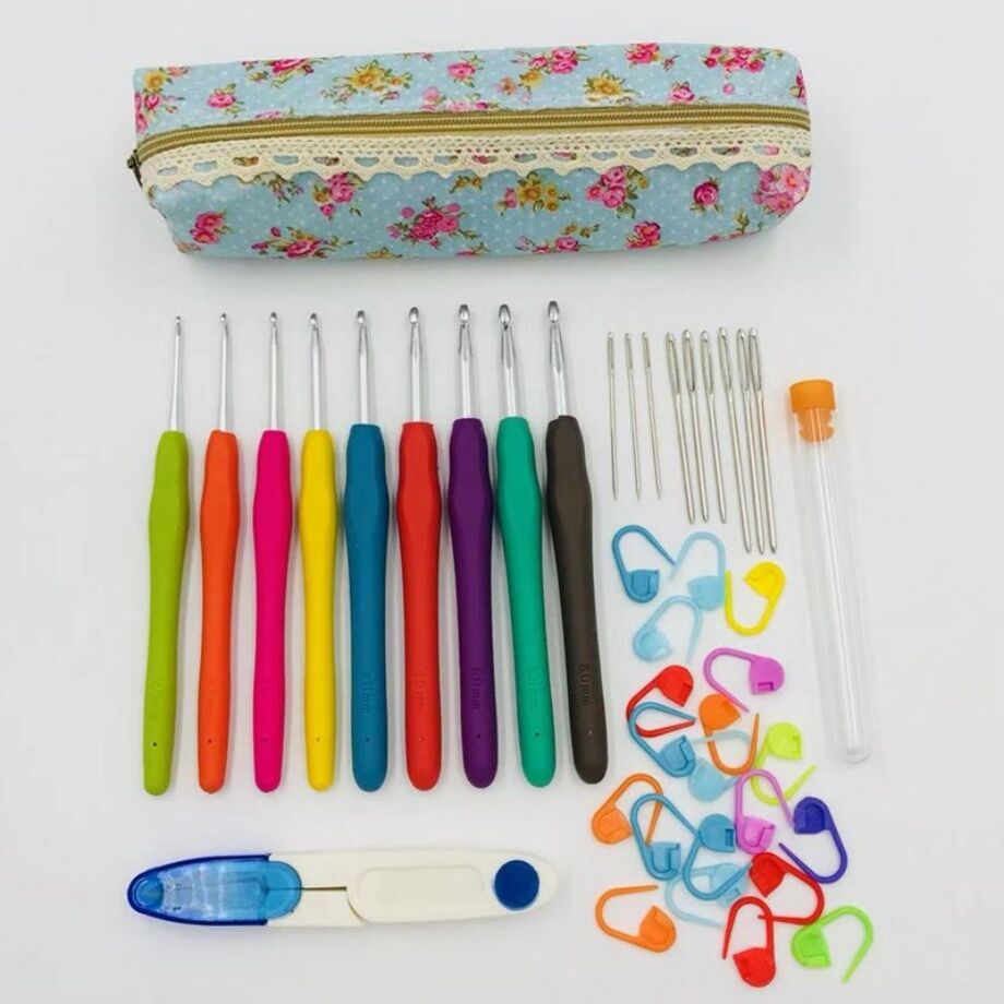 Yarn Knitting Tools - 11-piece Rainbow Knitting Needle Set. Colored Tpr ...