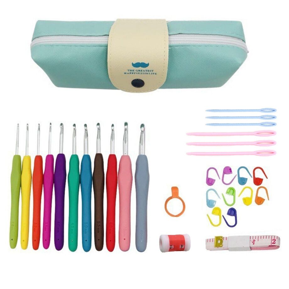 Yarn Knitting Tools - 11-piece Rainbow Knitting Needle Set. Colored Tpr ...