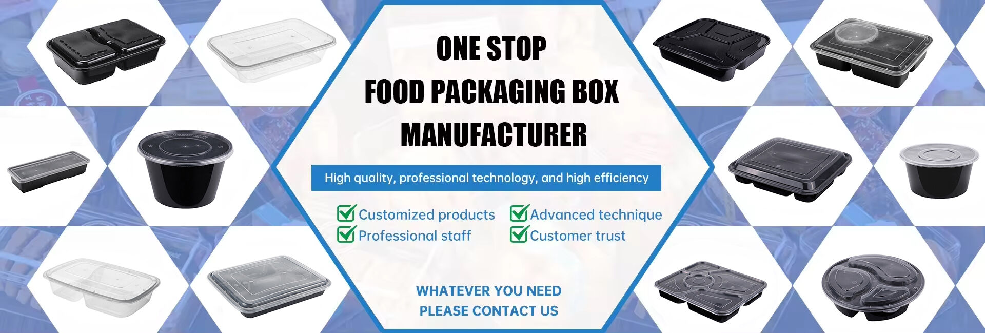 Eco-friendly 1000ml Disposable Rectangular Lunch Boxes Plastic ...