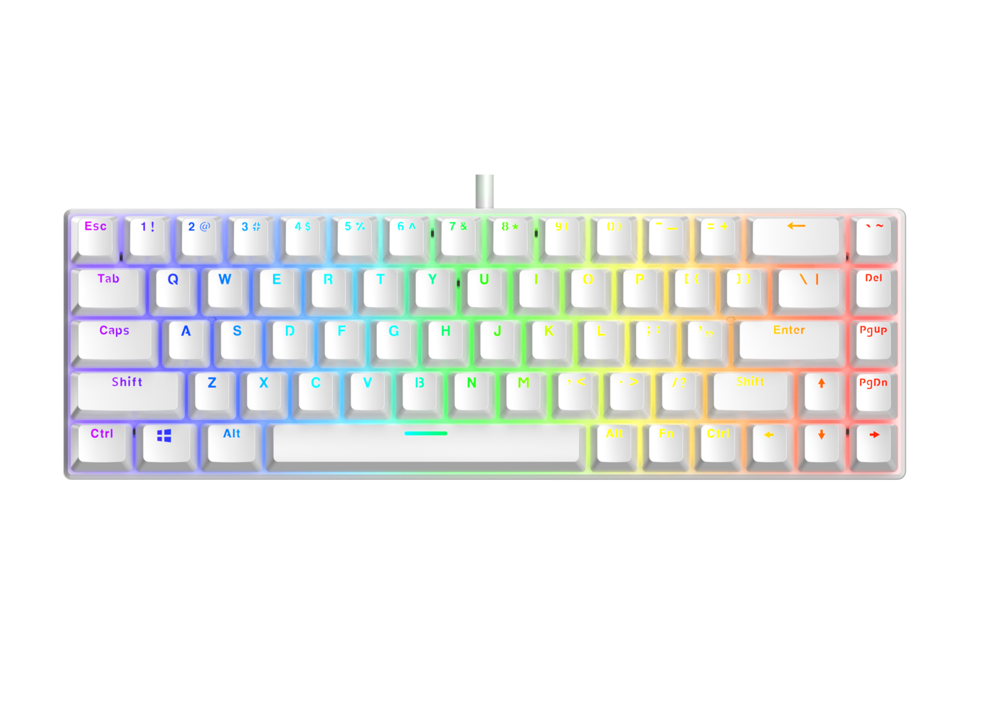 Mini Compact Keyboard, 65% 68keys Mechanical Gaming Keyboard, Rainbow ...