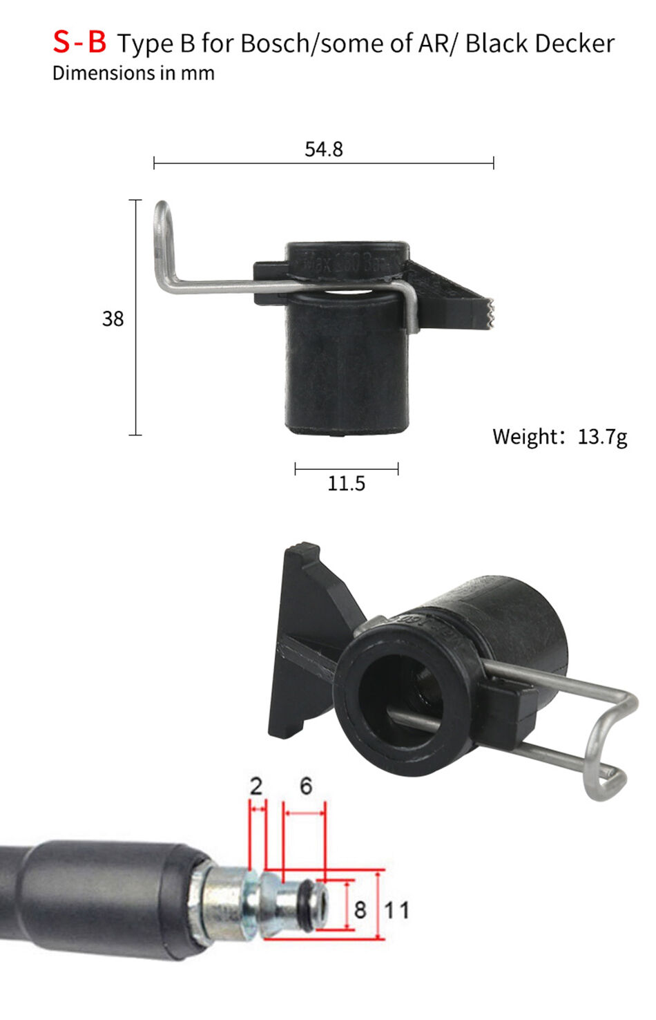 Sps High Pressure Washer Quick Connector Water Hose Fitting For Car ...