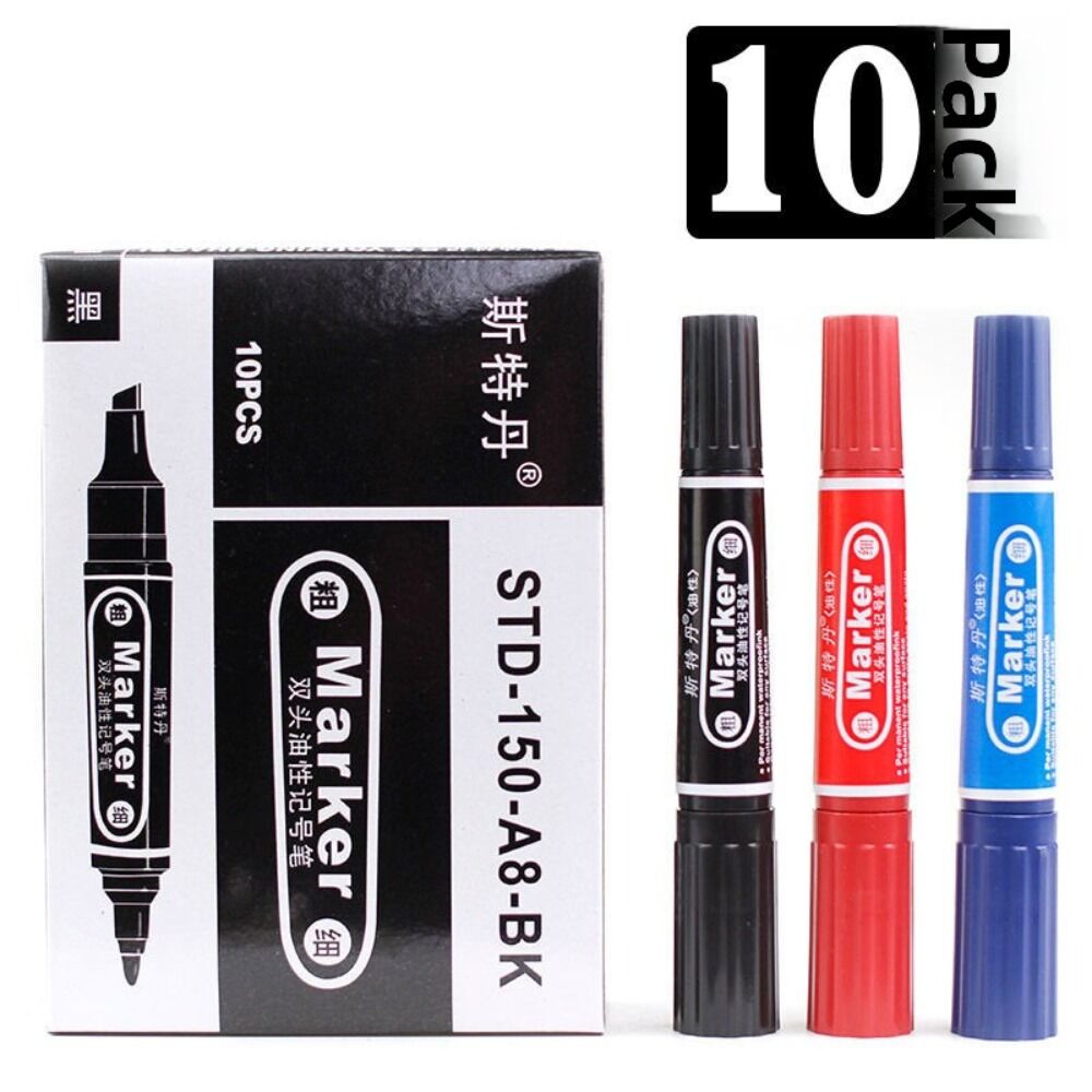 Office Supply Oily Marker Double Head Black Large Head Pen Can Be ...