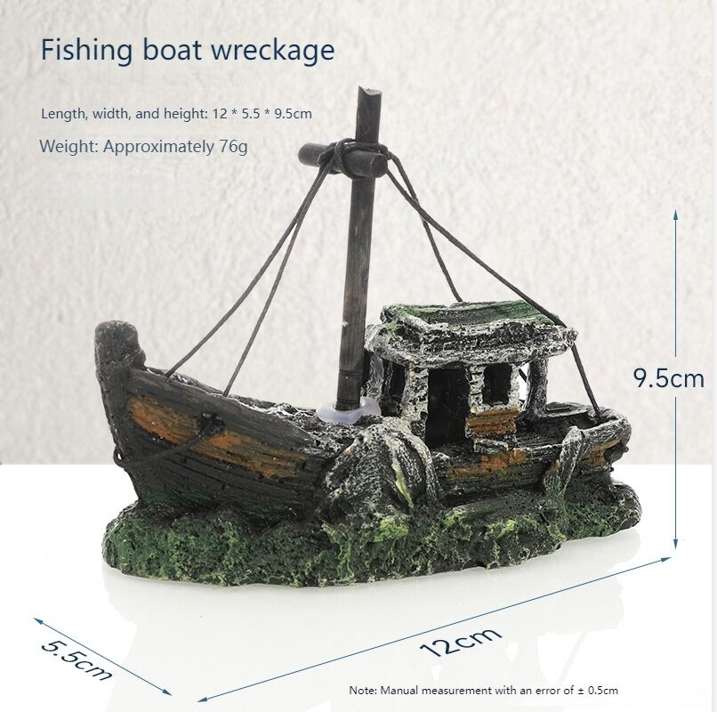 Durable Resin Pirate Ship Aquarium Decor With Weathered Finish For Fish ...