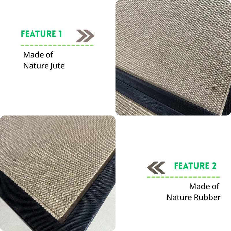Natural Herringbone Patternjute Mat With Rubber Backing - Eco-friendly ...