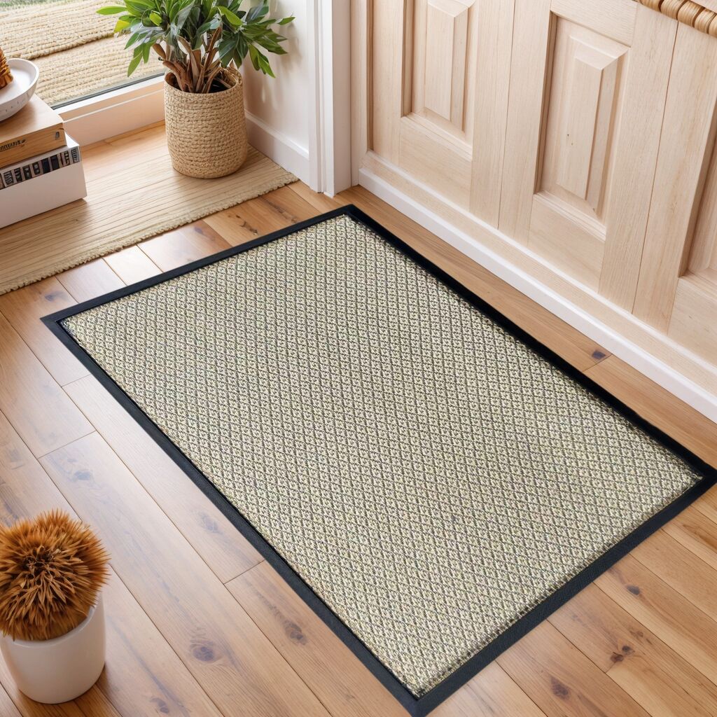 Natural Herringbone Patternjute Mat With Rubber Backing - Eco-friendly ...