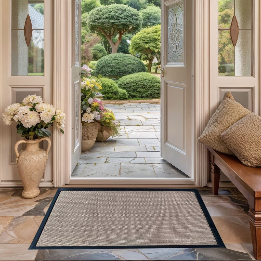 Natural Herringbone Patternjute Mat With Rubber Backing - Eco-friendly ...