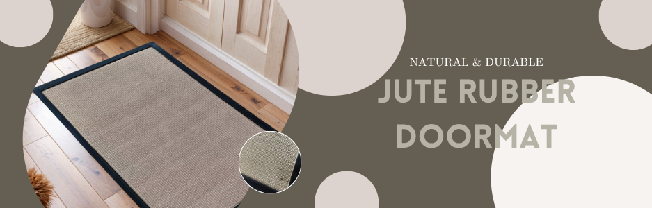 Natural Herringbone Patternjute Mat With Rubber Backing - Eco-friendly ...