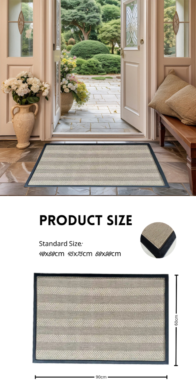 Natural Herringbone Patternjute Mat With Rubber Backing - Eco-friendly ...