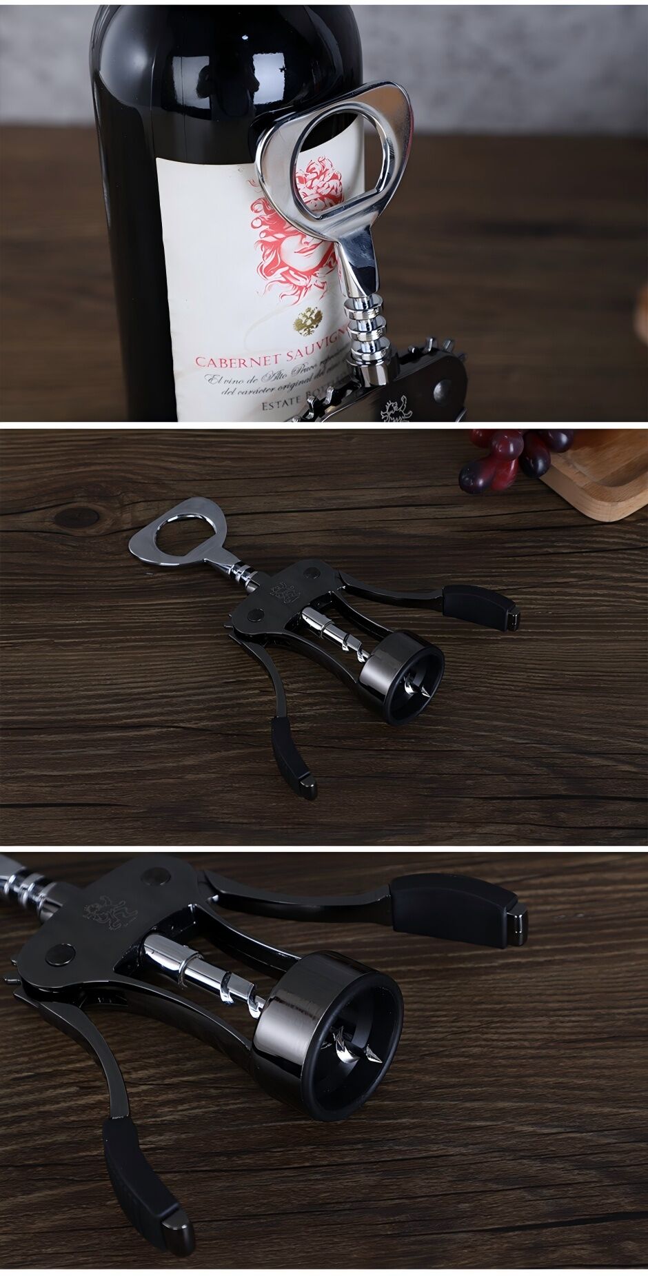 Zinc Alloy Wine Bottle Opener, Multi-functional Wine Cap Opener For ...