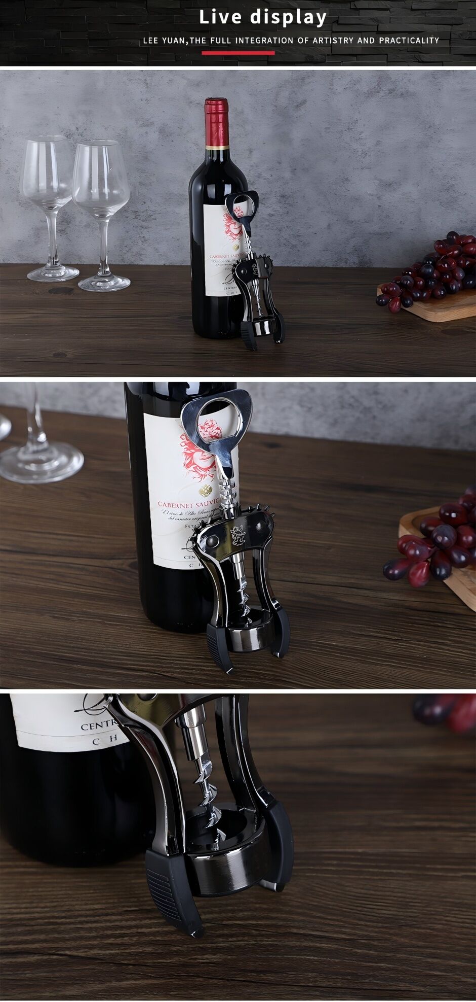 Zinc Alloy Wine Bottle Opener, Multi-functional Wine Cap Opener For ...