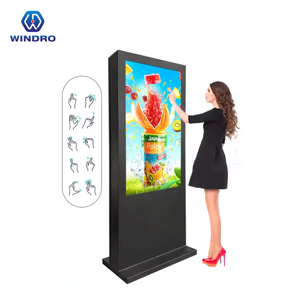Ip65 Waterproof Horizontal Lcd Touch Screen Digital Kiosk, Floor ...