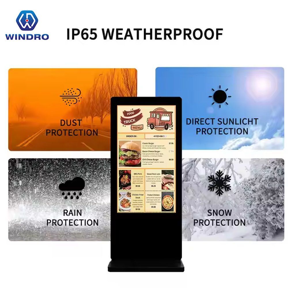 Ip65 Waterproof Horizontal Lcd Touch Screen Digital Kiosk, Floor ...
