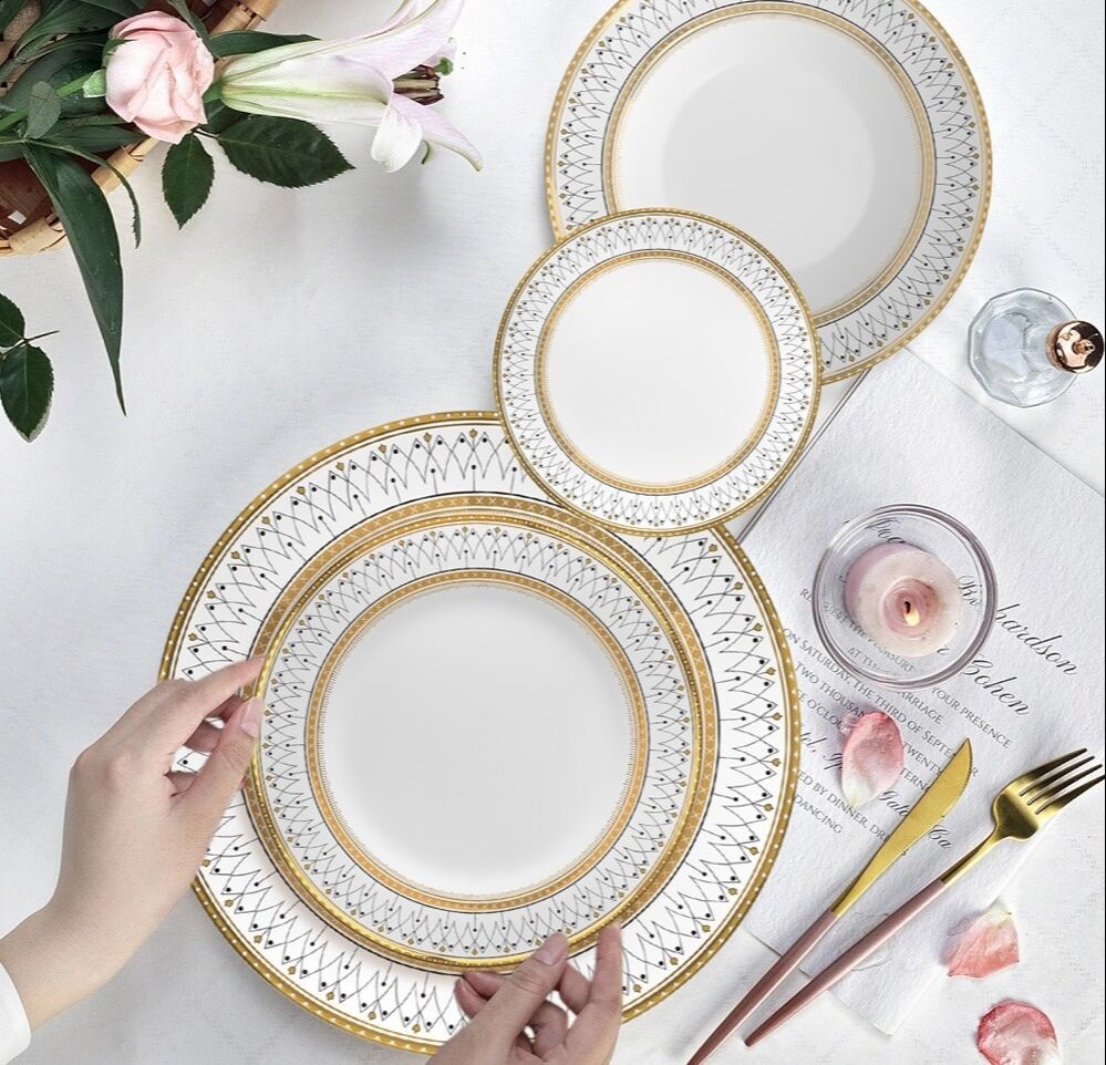 Wedding Tableware Bone China Crockery Include Party Dinnerware Plate ...
