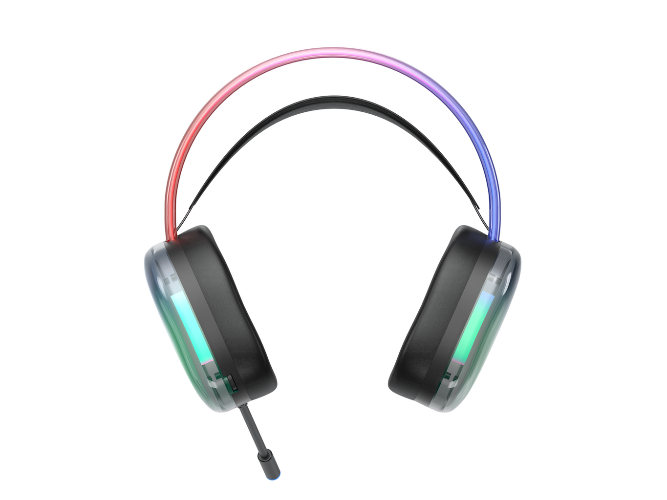 Gaming Rgb Headset, Transparent Tech-style Ear Cover Rgb Headphone ...