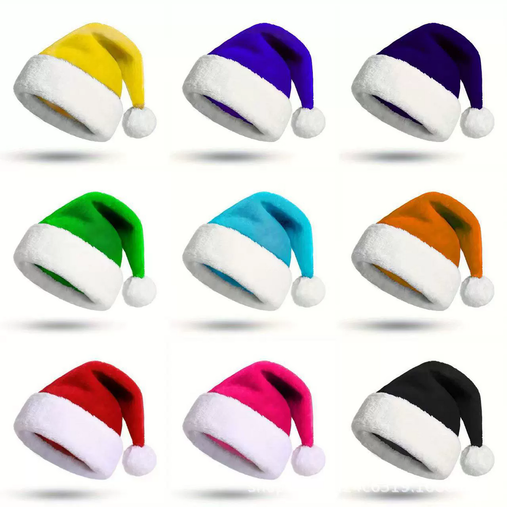 Multi-colors Classic Short Plush Funny Christmas Hats Thickened ...
