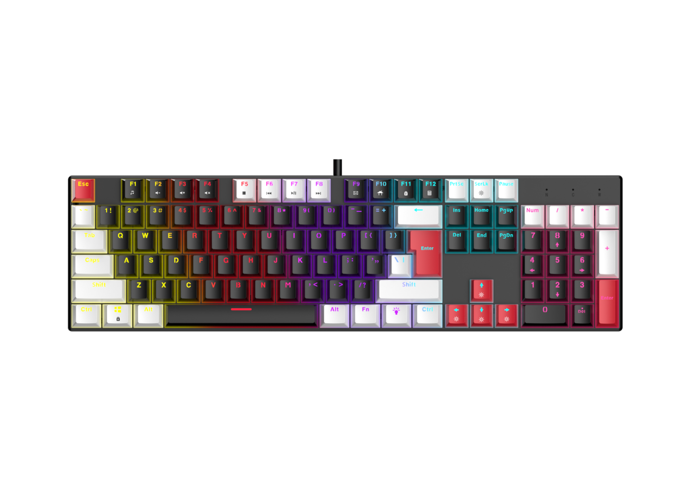 3a Keycap Combo Full Size Rainbow Backlit Mechanical Keyboard Abs ...
