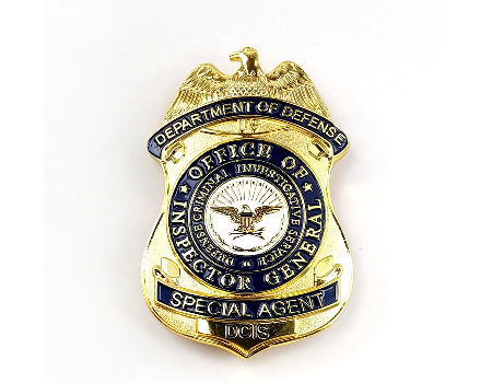 Shiny Gold Zinc Alloy Badge Premium Quality For Federal Security ...