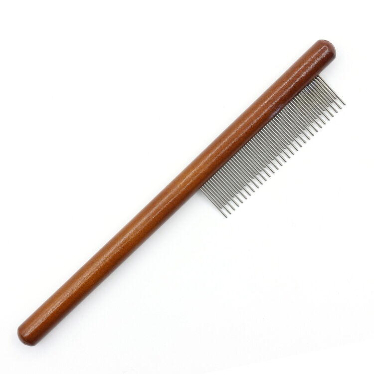 Premium Solid Wood Pet Grooming Combs Handle Pet Flea Comb Long Teeth ...