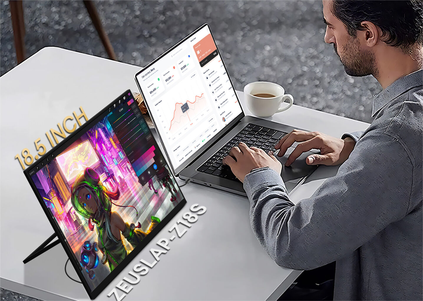 Z18s 18.5inch Fhd 100hz 100%srgb Portable Monitor For Gaming Business ...