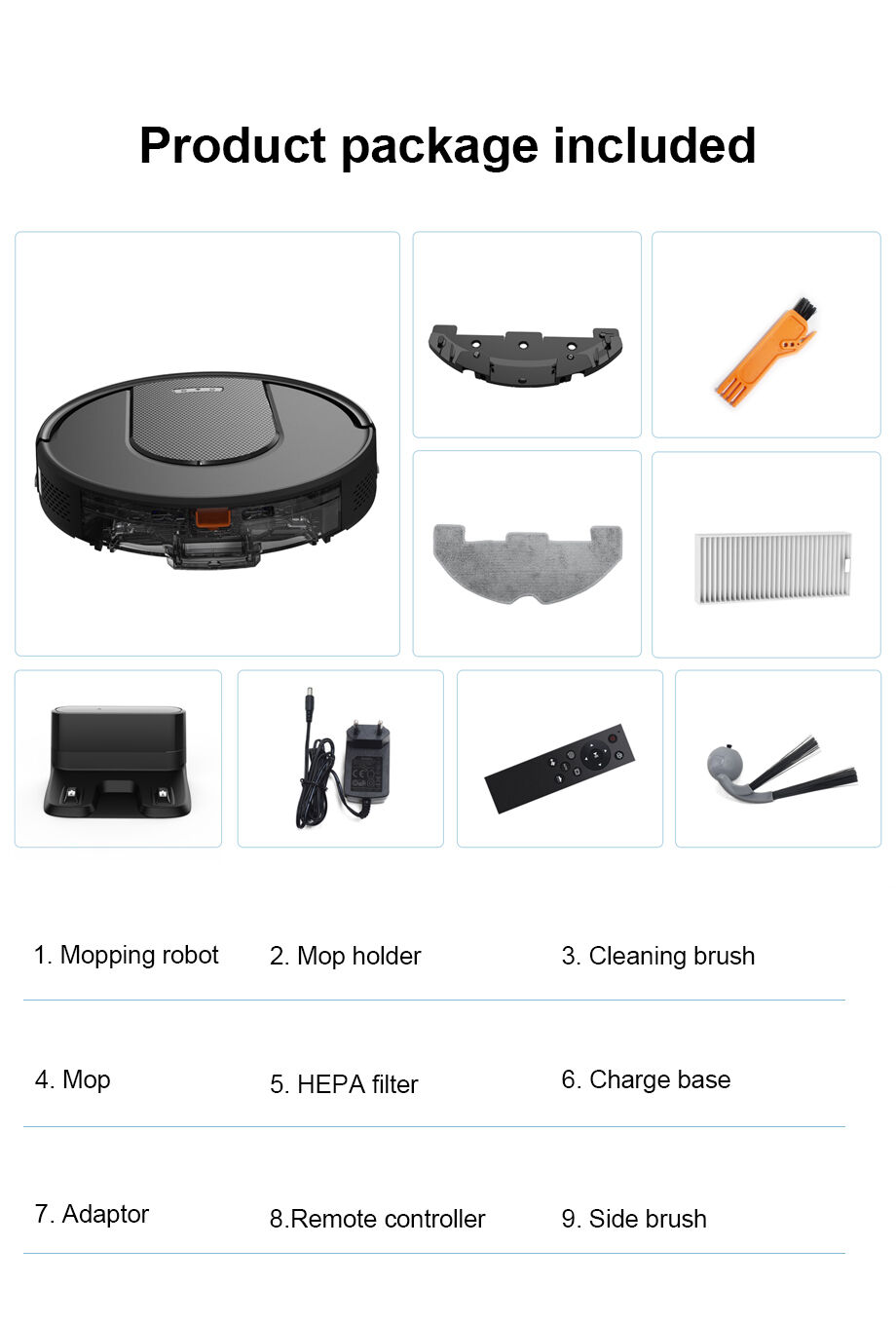 Gyro Navigation Robot Vacuum With Rolling Brush 2-in-1 Sweep & Mop ...