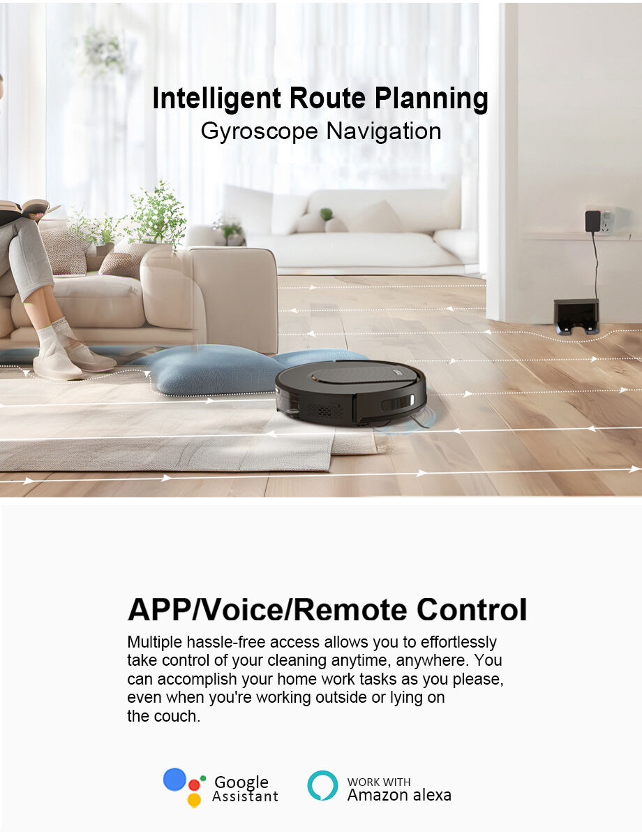 Gyro Navigation Robot Vacuum With Rolling Brush 2-in-1 Sweep & Mop ...