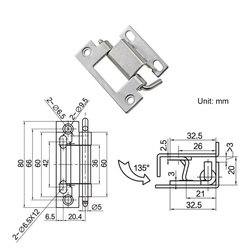 304 Stainless Steel Detachable Demountable Bending Right Angle ...