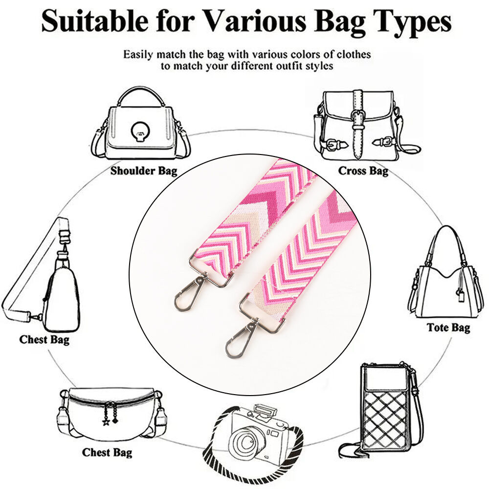 Wide Adjustable Polyester Woven Arrow Strap Crossbody Bags Rewin's ...